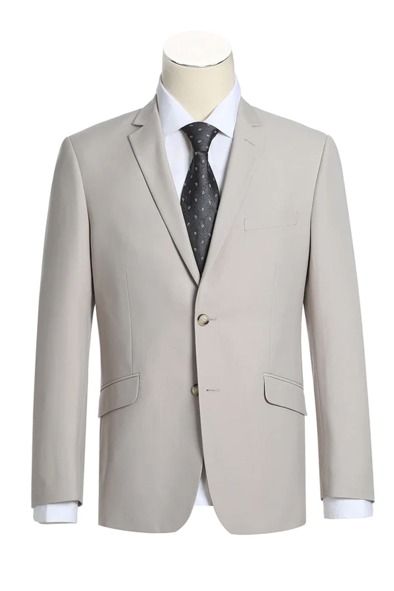 Mens Basic Two Button Classic Fit Suit in Stone Tan – SignatureMenswear