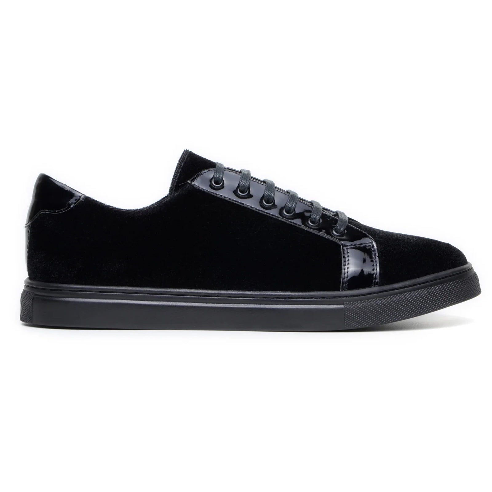 Men's Belvedere Teo Velvet & Patent Leather Dress Sneaker in Black ...