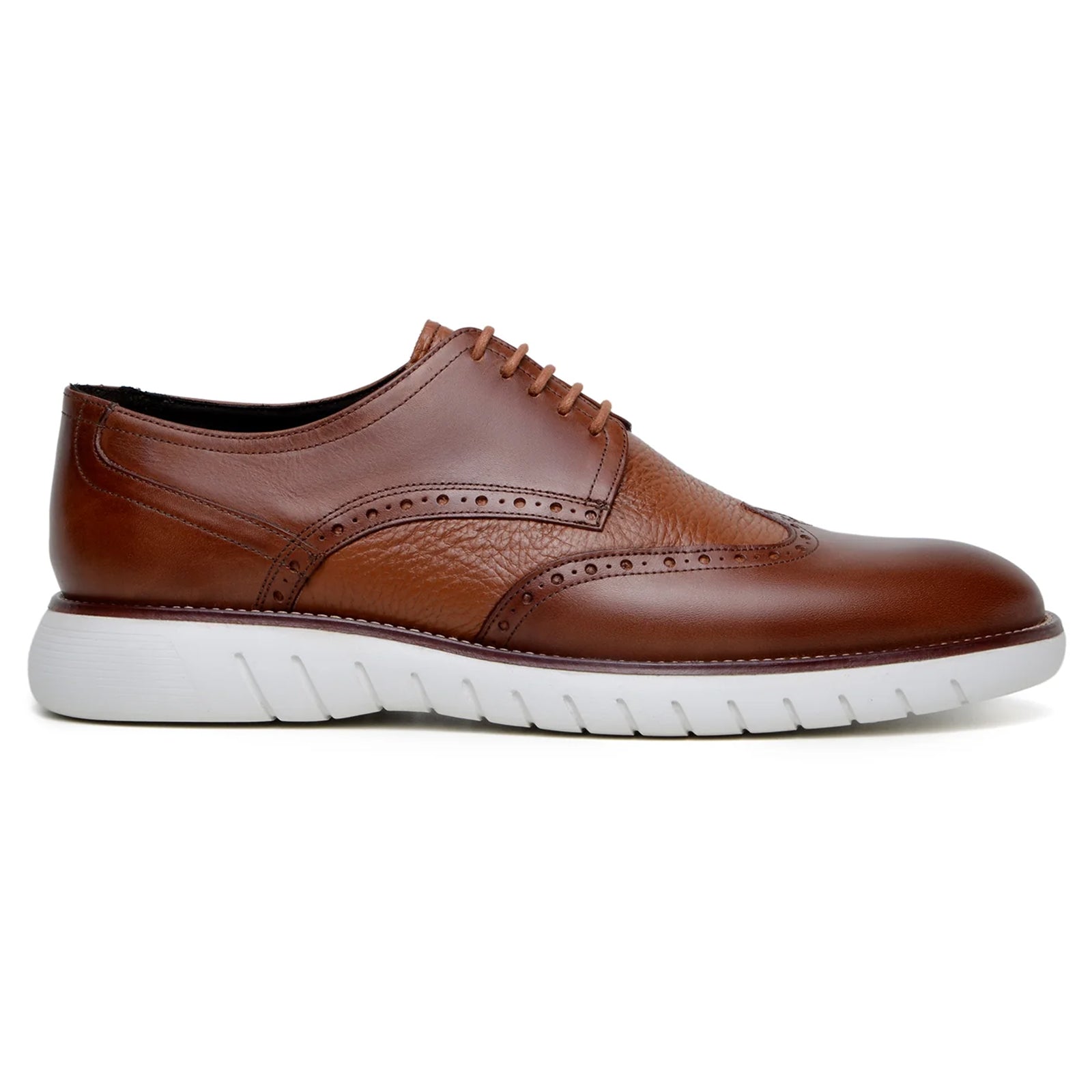 Men's Belvedere Enzo Nappa Leather Casual Wingtip Dress Shoe in Tan ...