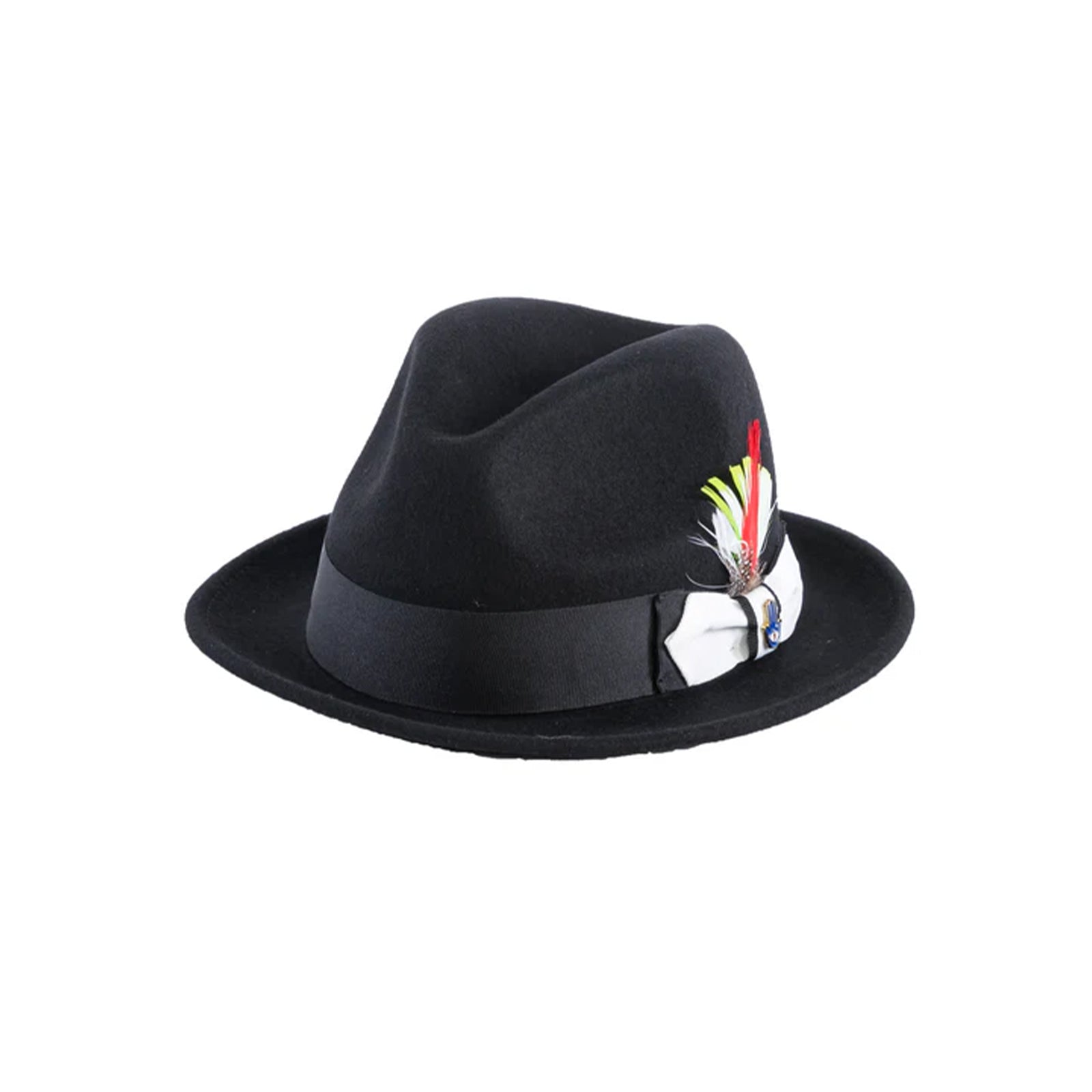 Mens Narrow Brim Crushable Wool Dress Hat Trilby Fedora in Black & Whi ...