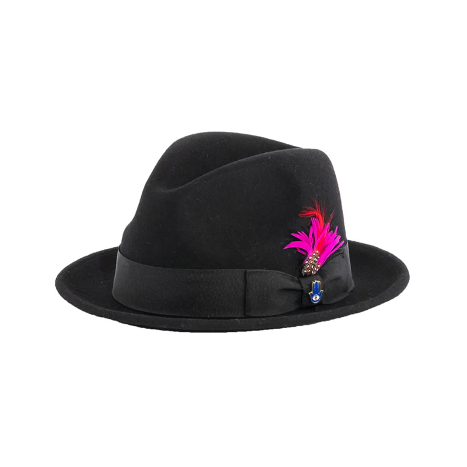 Mens Narrow Brim Crushable Wool Dress Hat Trilby Fedora in Black ...