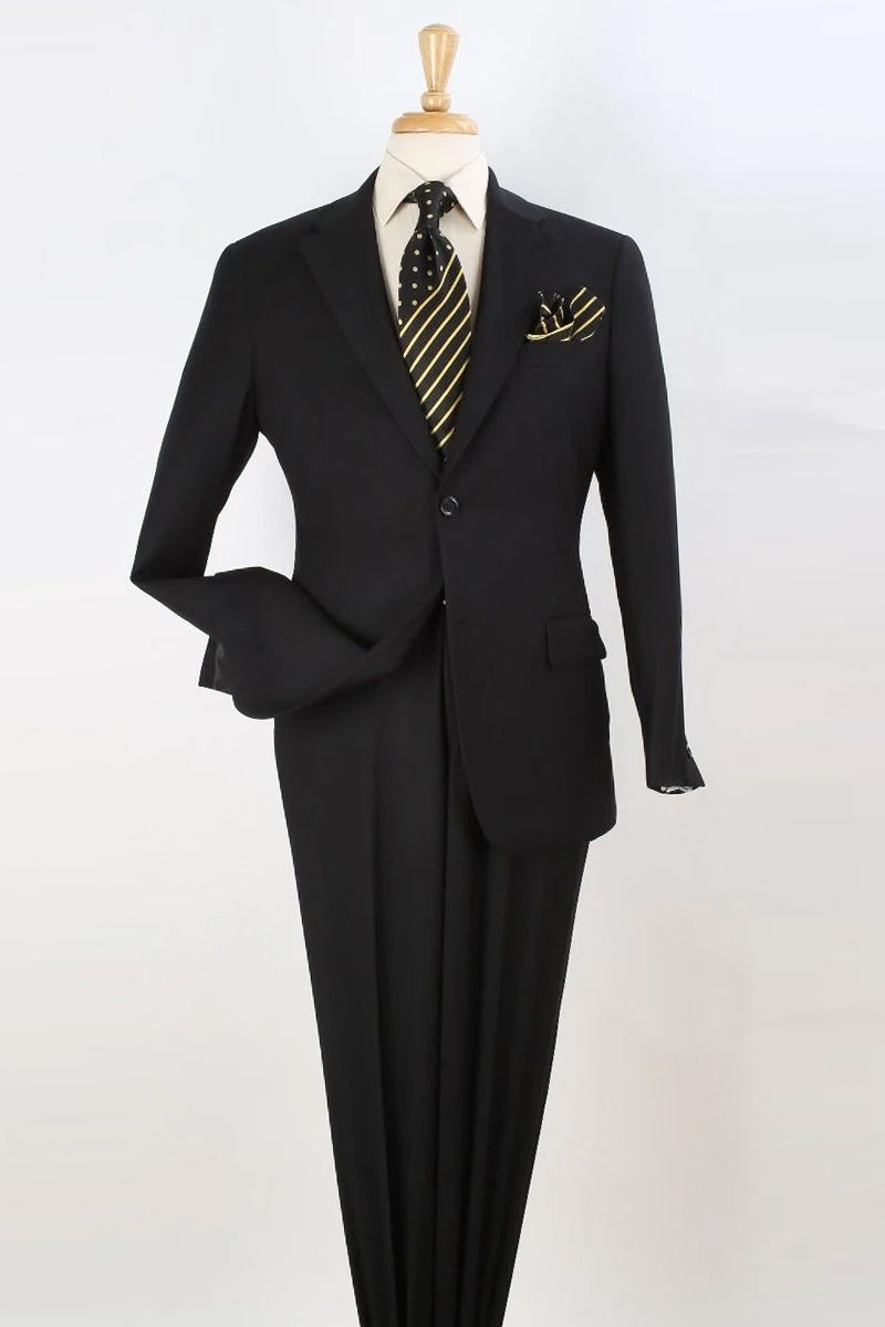 Mens Two Button Modern Fit Two Piece Suit in Black – SignatureMenswear
