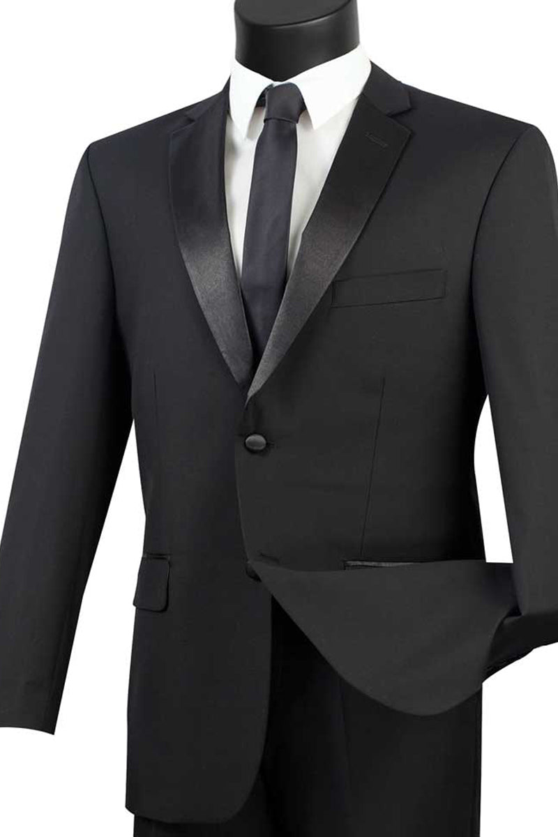 Mens Modern Fit 2 Button Tuxedo in Black – SignatureMenswear