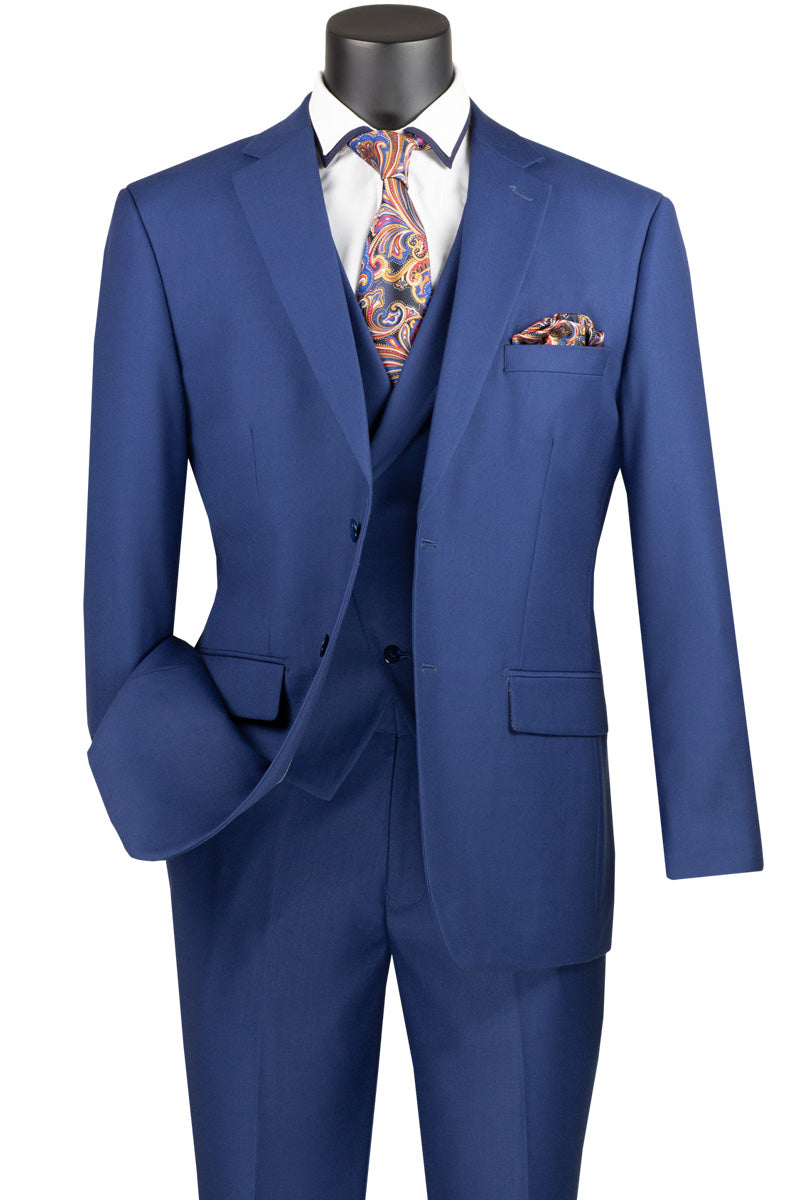 Mens 2 Button Modern Fit Suit with Double Breasted Peak Lapel Vest in ...