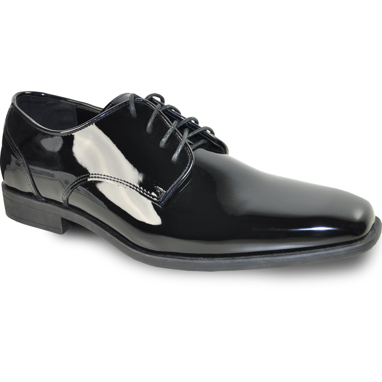 Mens Modern Pointy Square Toe Oxford Patent Tuxedo Shoe in Black ...