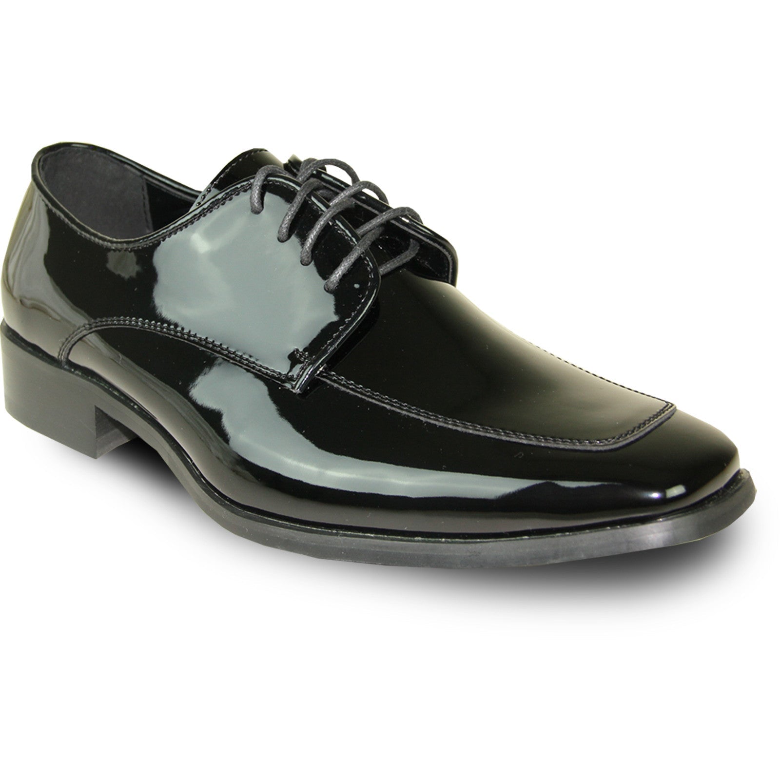 Mens Classic Moc Toe Shiny Patent Tuxedo Prom Shoe in Black ...