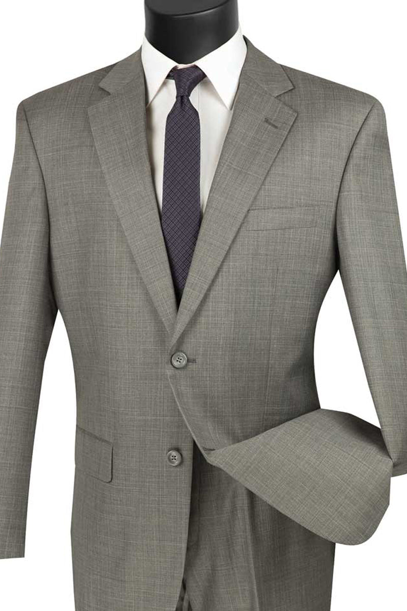 Mens 2 Button Weave Pattern Sharkskin Suit in Grey – SignatureMenswear