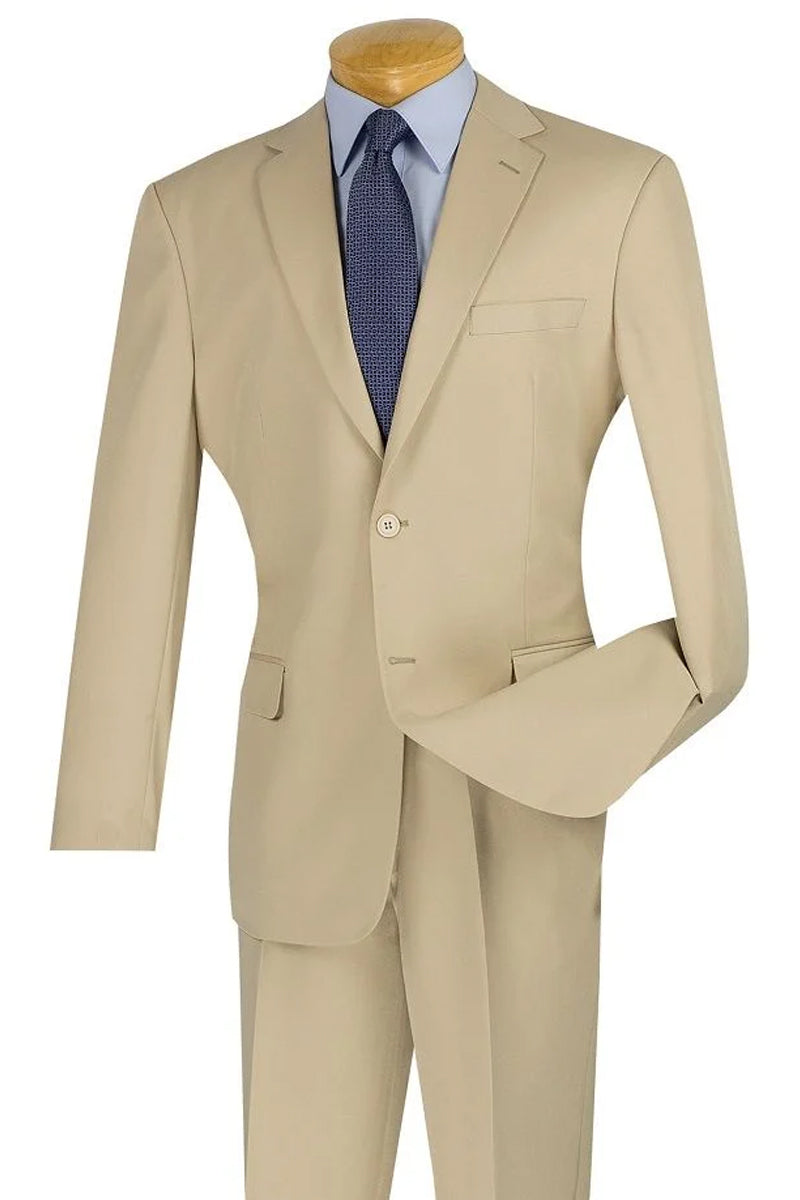 Mens Two Button Modern Fit Wool Feel Suit in Tan – SignatureMenswear