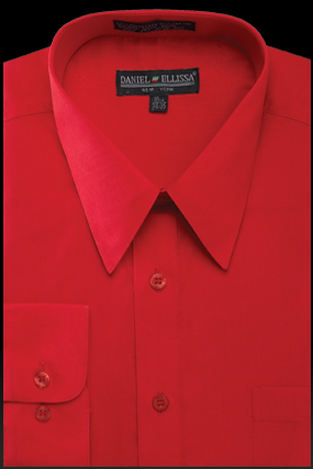 Men's Regular Fit Basic Dress Shirt in Red – SignatureMenswear