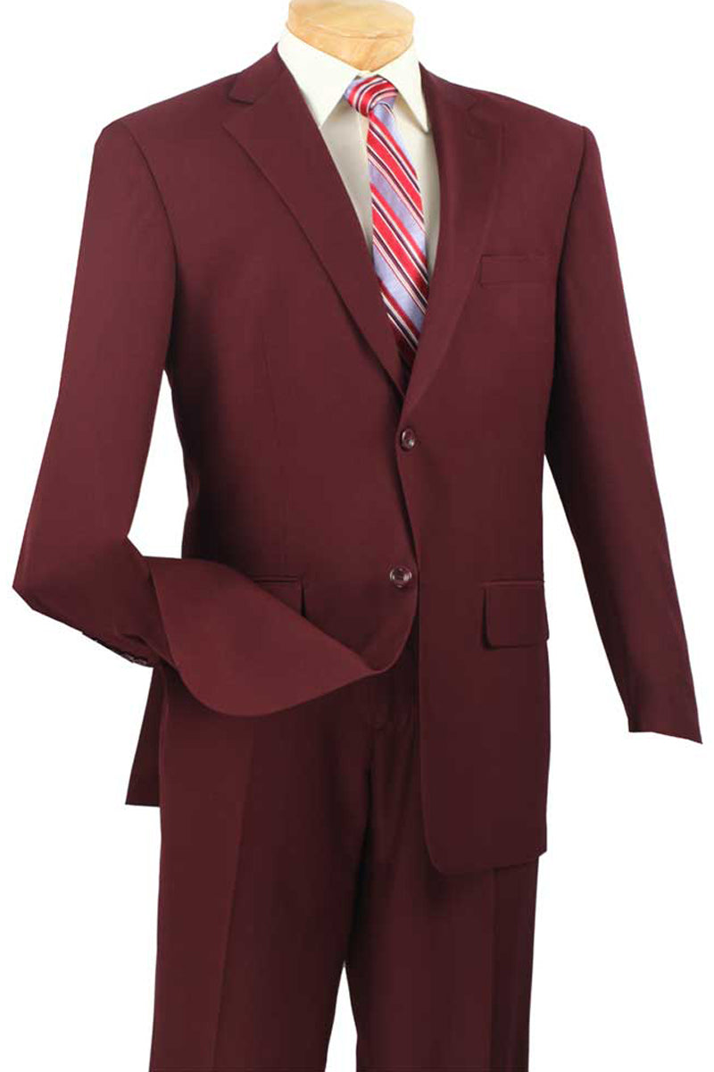 Mens 2 Button Weave Pattern Sharkskin Suit in Burgundy – SignatureMenswear